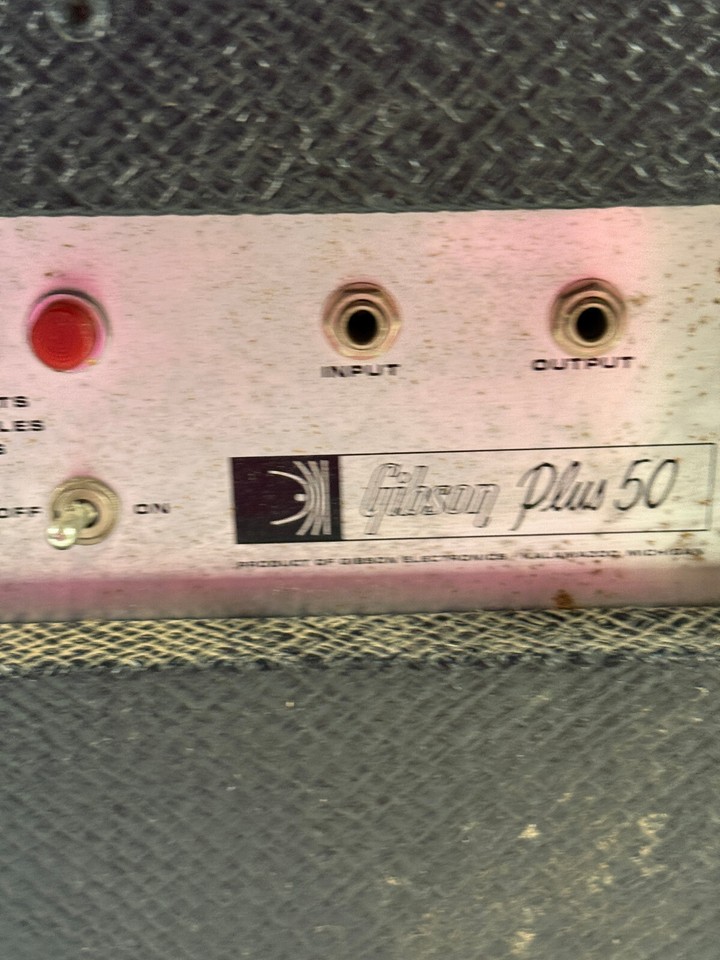 1966 Gibson Plus 50 Slave Amp Amplifier aux head 50 Watts REPAIR parts ...