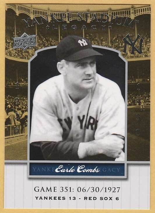 2008 UPPER DECK YANKEE STADIUM LEGACY EARLE COMBS #351 | eBay