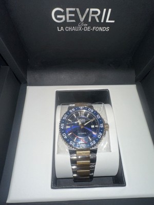 Gevril's Riverside Blue bezel Swiss made | eBay