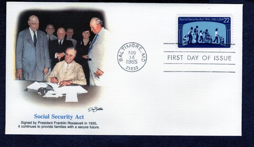 1985 Stamp #2153 Social Security Act FDC Fleetwood | eBay