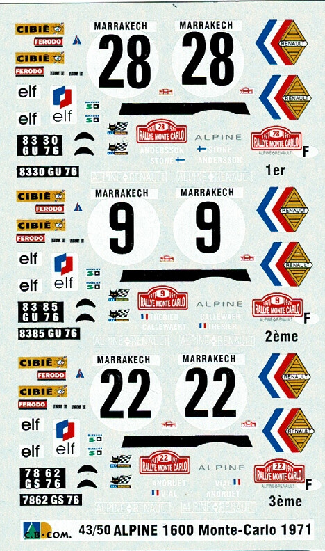 Decals Rallye 1 43 d’occasion