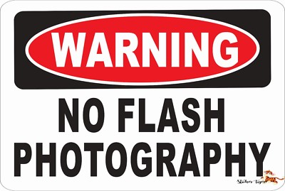 Warning Sign -NO FLASH PHOTOGRAPHY Aluminum 8 x 12 Metal Novelty | eBay