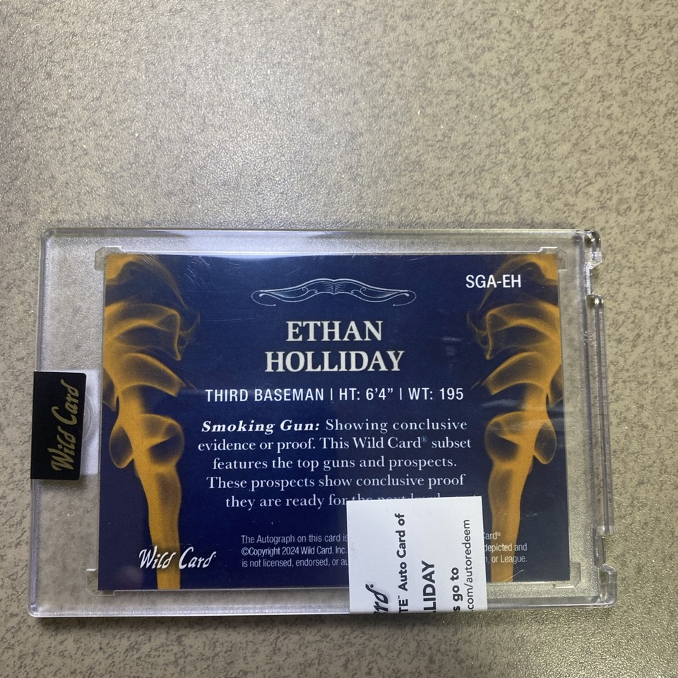 Ethan Holliday Wild Card Matte 1/1 Smoking Gun Autograph Redemption | eBay