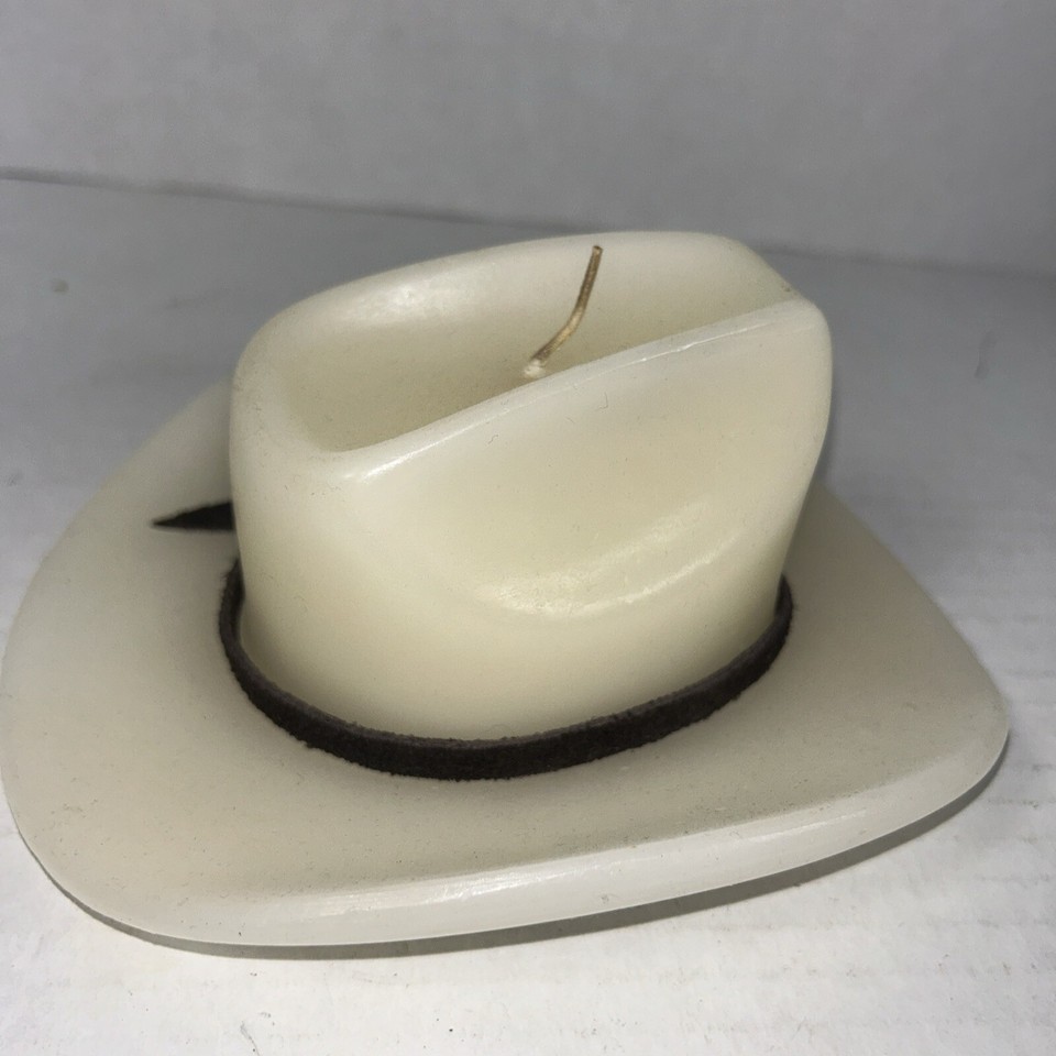 Vintage Stetson Cowboy Hat Candle With Feather Hatband Unused Condition ...