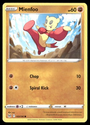 2022 Lost Origin Set Pokemon Card 103 Mienfoo | eBay