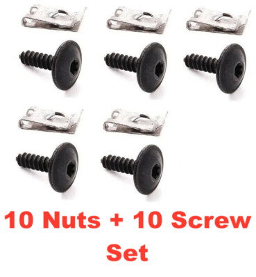 10set Speed U-Nut Clip + Torx Tapping Screw Fit VW & Audi N10433701 ...