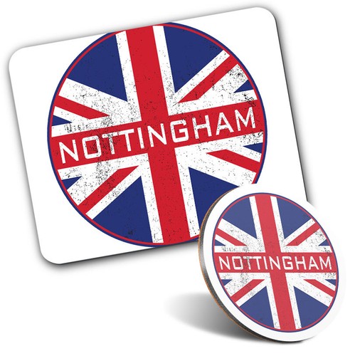 1 Mouse Mat & 1 Round Coaster Nottingham England Flag Circle #59488 | eBay