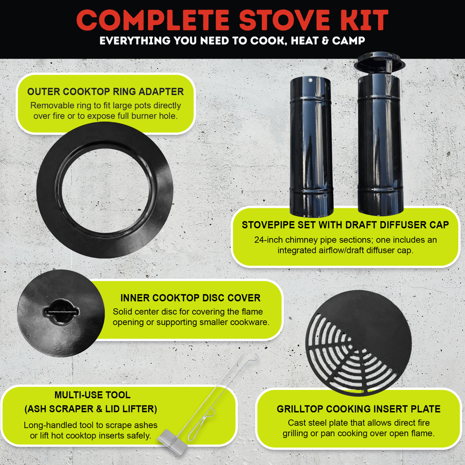 Stonehouse Forge "Trailblazer" Cookstove/Woodstove with Oven - Off-Grid ...