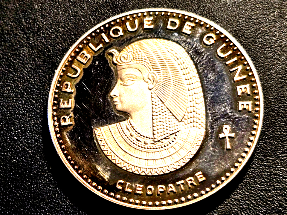 1970 REPUBLIC OF GUINEE SILVER CLEOPATRA 500 FRANC PROOF COIN IN ...