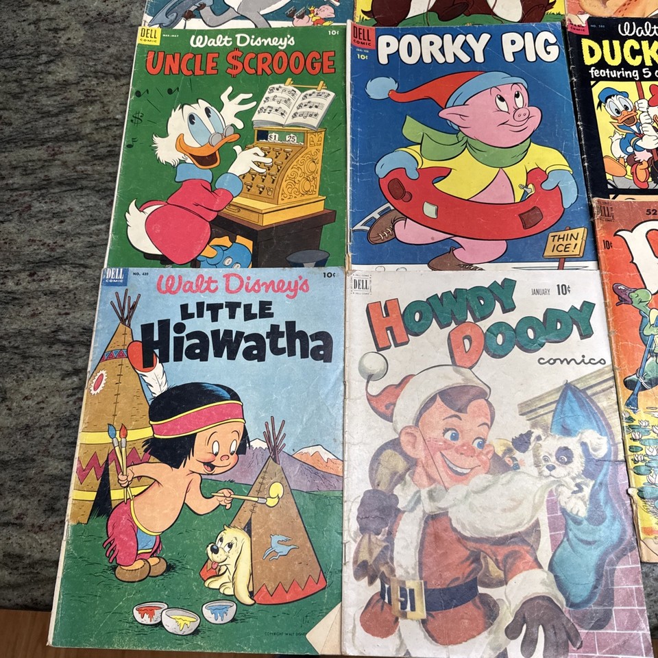 14 Vintage Comic Book lot Donald Duck Bugs Bunny, Porky, Pig, Howdy ...