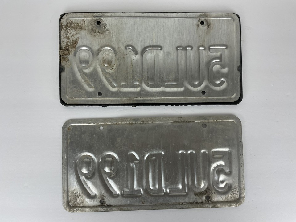 Pair California License Plates, Block Letters White Red & Blue, 5ULD199 ...