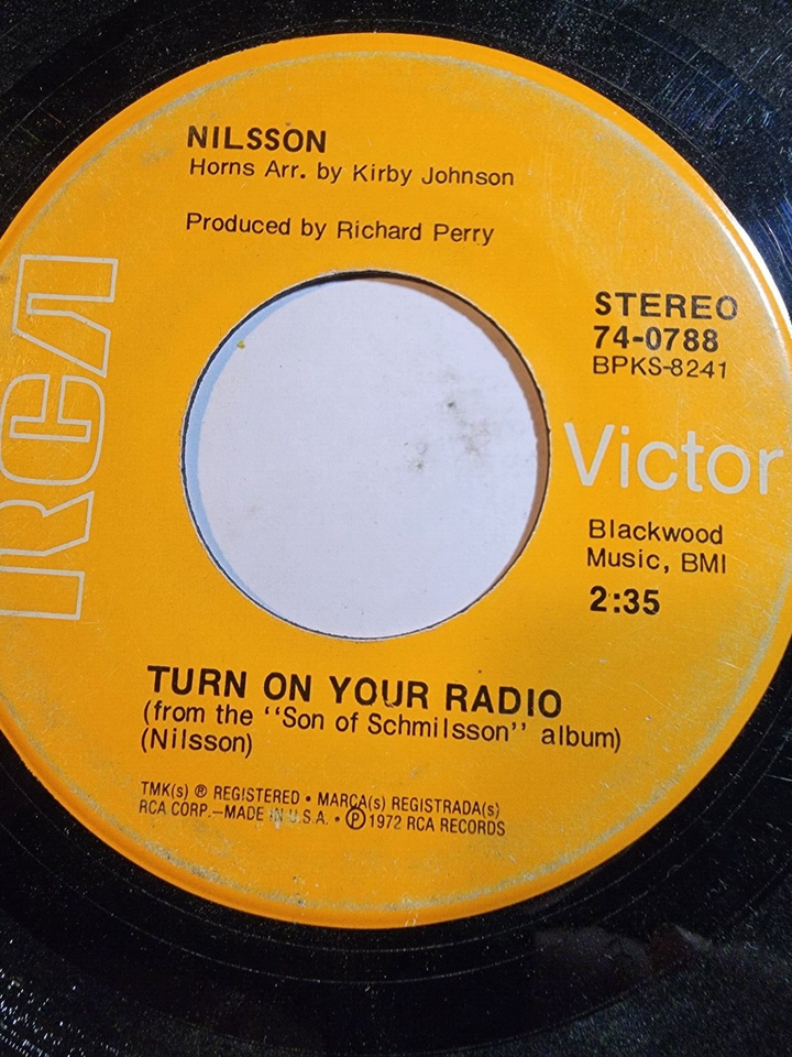 Nilsson – Spaceman/Turn on your radio, 7" Vinyl/45 RPM, RCA- 1972 GOOD+ ...