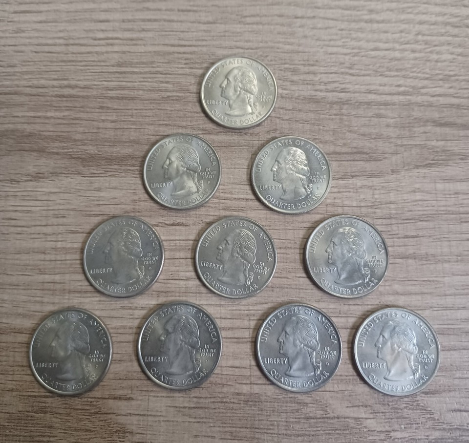Colorized State Quarters Mixed Lot, 10 Quarter Lot, Refer to Photos ...