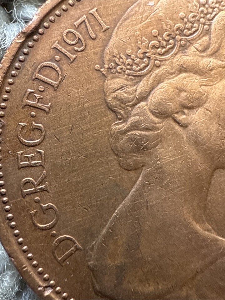 1971 2 New Pence Coin ELIZABETH II D G REG F D RARE First Edition ...