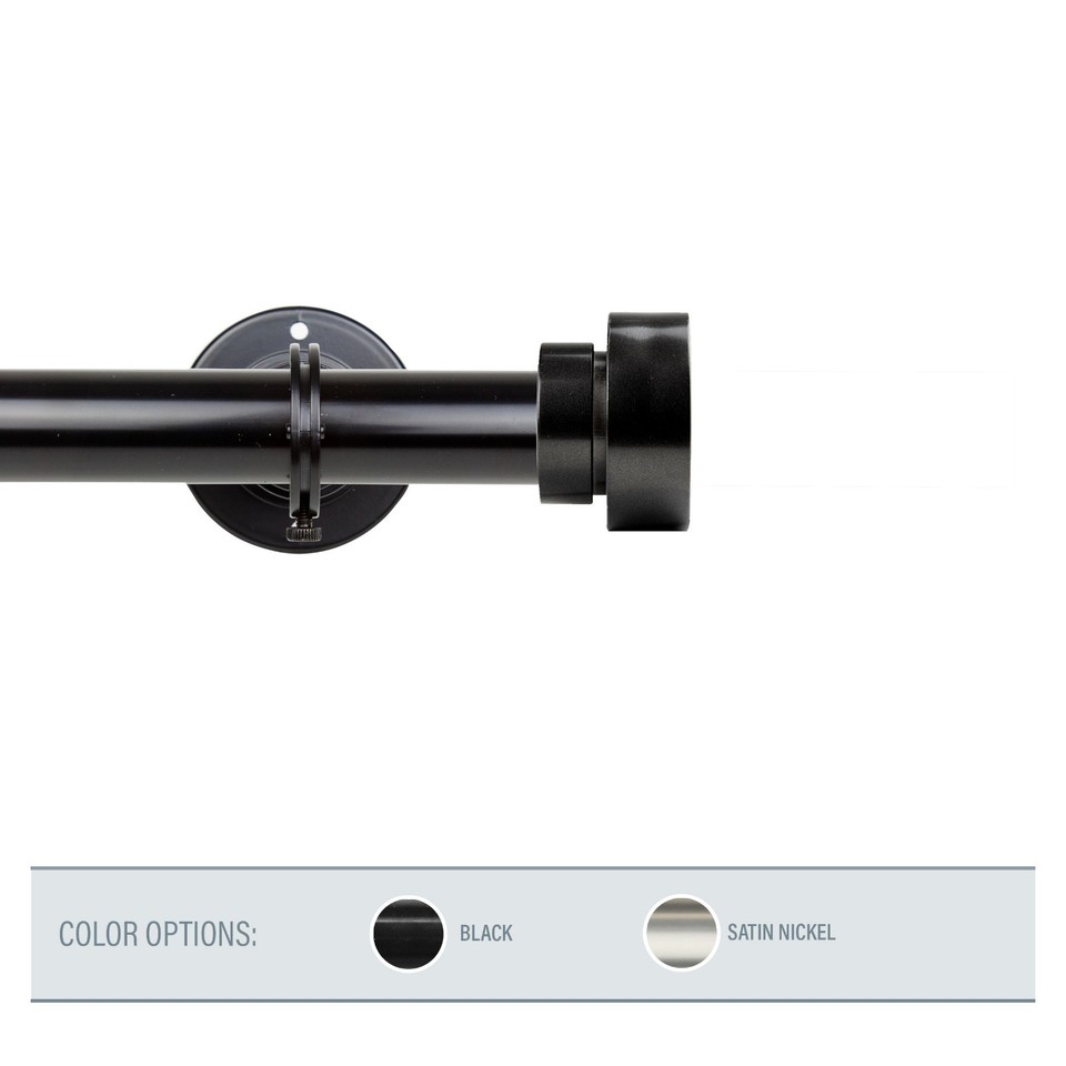 Fez 1" Ceiling Curtain Rod Adjustable Drapery Rod (5 sizes, 2 colors ...