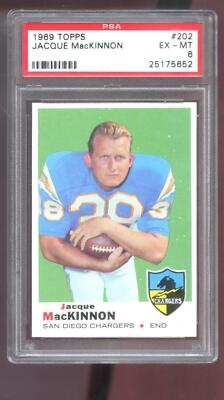 1969 Topps #202 Jacque MacKinnon PSA 6 Graded Football Card San Diego ...