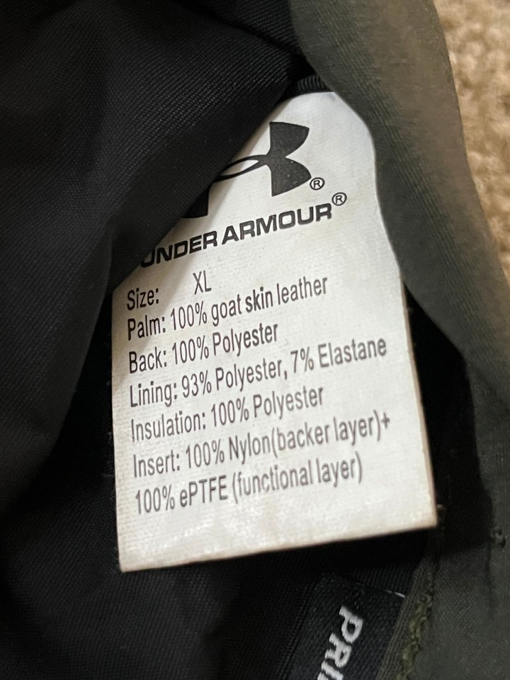 Mens Under Armour Gore-tex Gunpowder Realtree Camo Primaloft Gloves XL ...