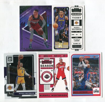 Rusell Westbrook 5 Card Basketball Trading Card Lot THUNDER ROCKETS ...