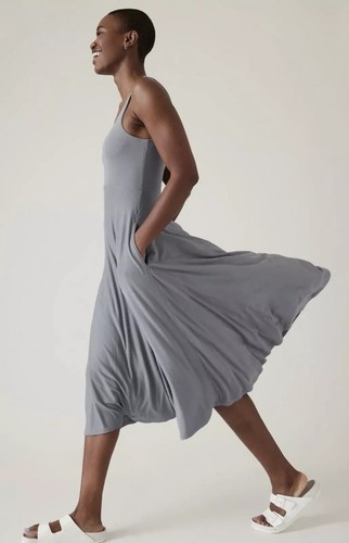 ATHLETA Santorini Midi Dress, Size 1X(PLUS), Coastline Blue, #798380 ...