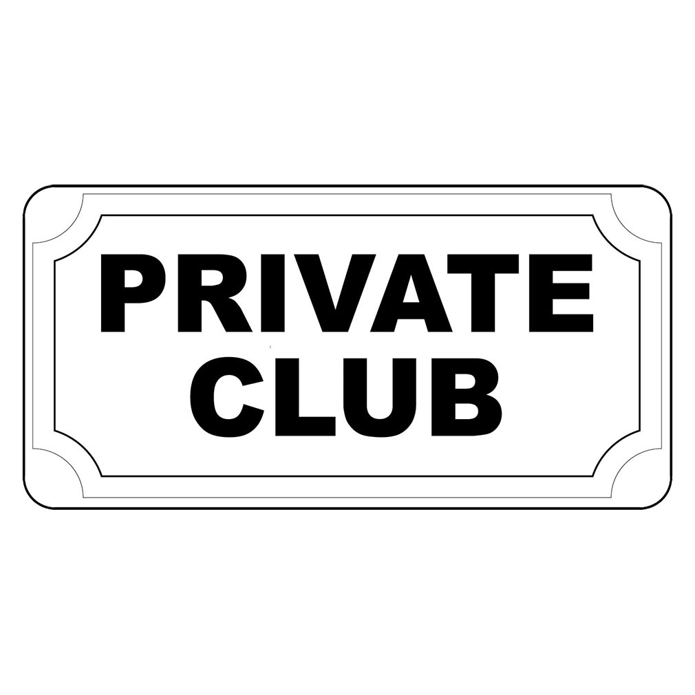 Private Club Black Retro Vintage Style Metal Sign - 8 In X 12 In With ...