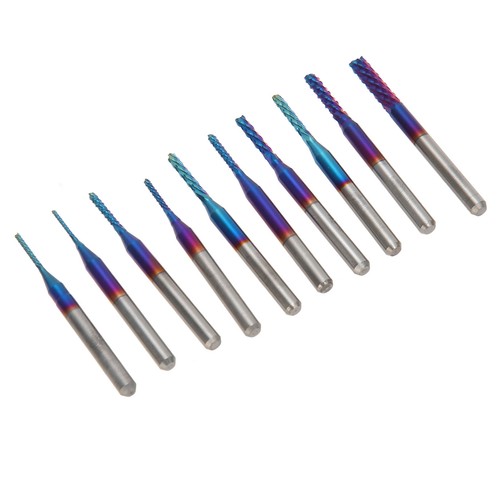10pcs Nano Blue Coat End Mill CNC Router Bits 1/8in Shank Tungsten ...