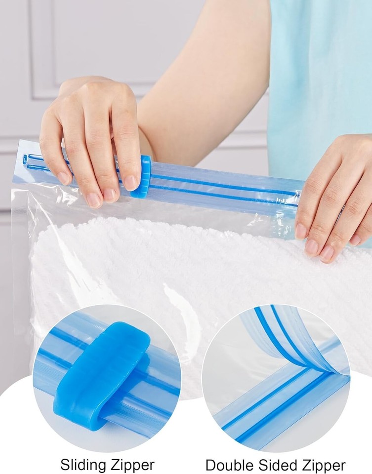 12 Pack Vacuum Storage Bags, Reusable Space Saver Bags with Sticker and ...