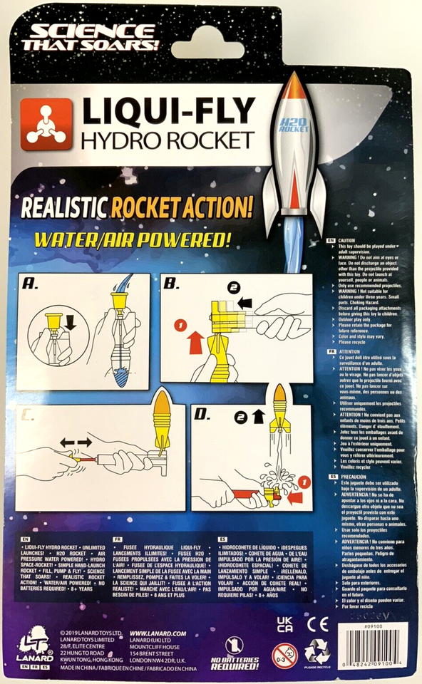 Hydro Space WATER ROCKET Plastic Pump w/Air Pressure - Launch - Yard ...