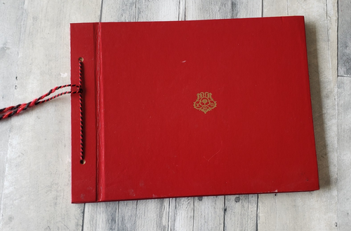 Vintage - Chi Omega Gold Embossed Crest on Red Cover - Empty Scrapbook ...
