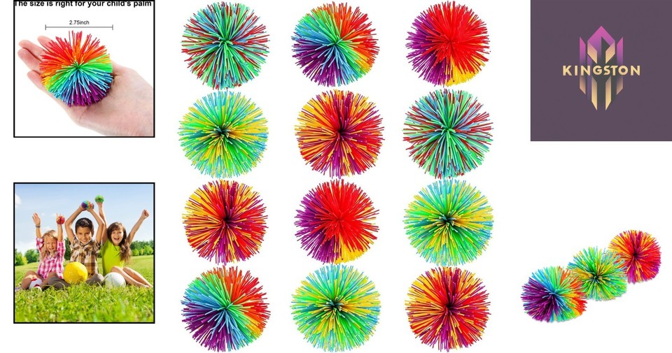 Multicolor 12-Piece Rainbow Stress Balls - Fun Sensory Toys for ...
