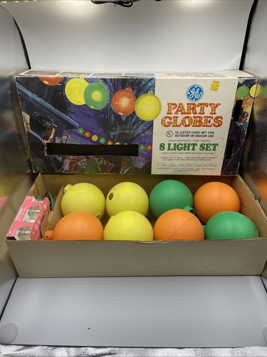 New 1978 Vintage General Electric Party Globes Patio String Lights Set ...