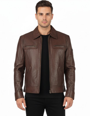 Charlie London Lynch Vintage Brown Cowhide Leather Jacket Biker Style ...