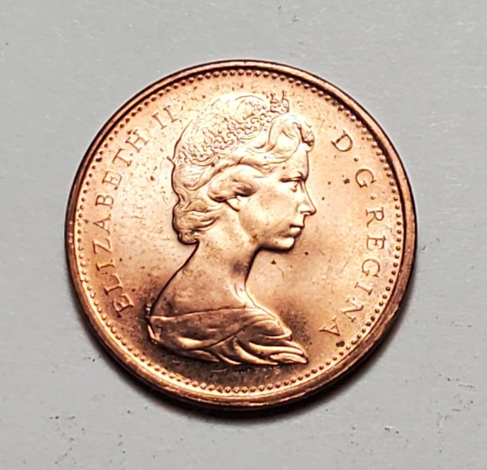 1967 Canada Cent Queen Elizabeth II Canadian Rock Dove Centennial Penny ...