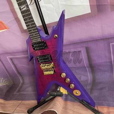 Custom Dean Dime Razorback DCR Black Tooth Electric Guitar Purple Solid ...