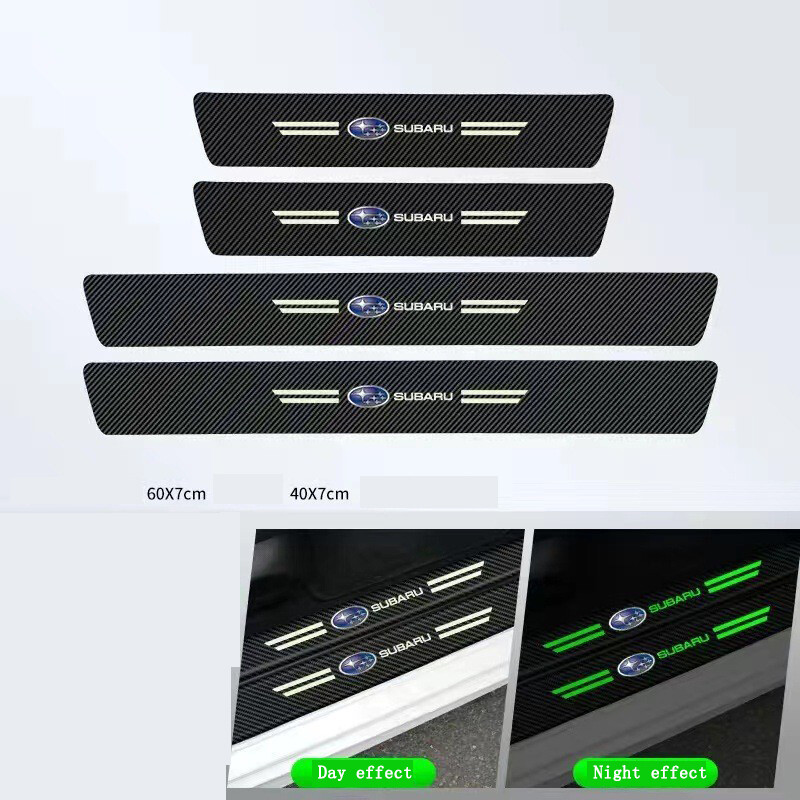 4PCS Luminous Car Door Plate Sill Scuff Anti-scratch Trim Sticker for ...