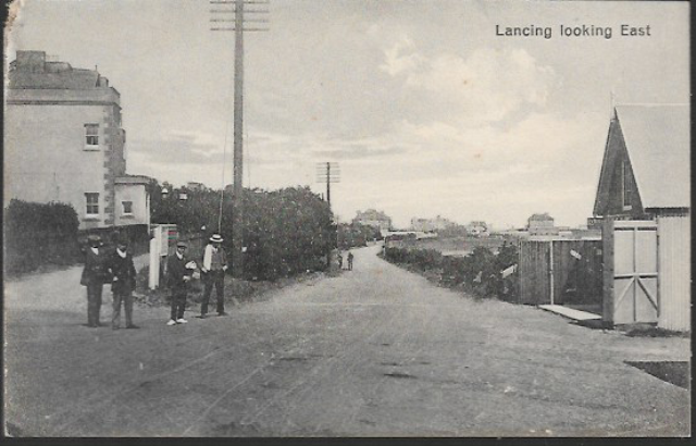 Lancing, W Sussex - looking west - postcard by Pictorial Centre c.1905 ...