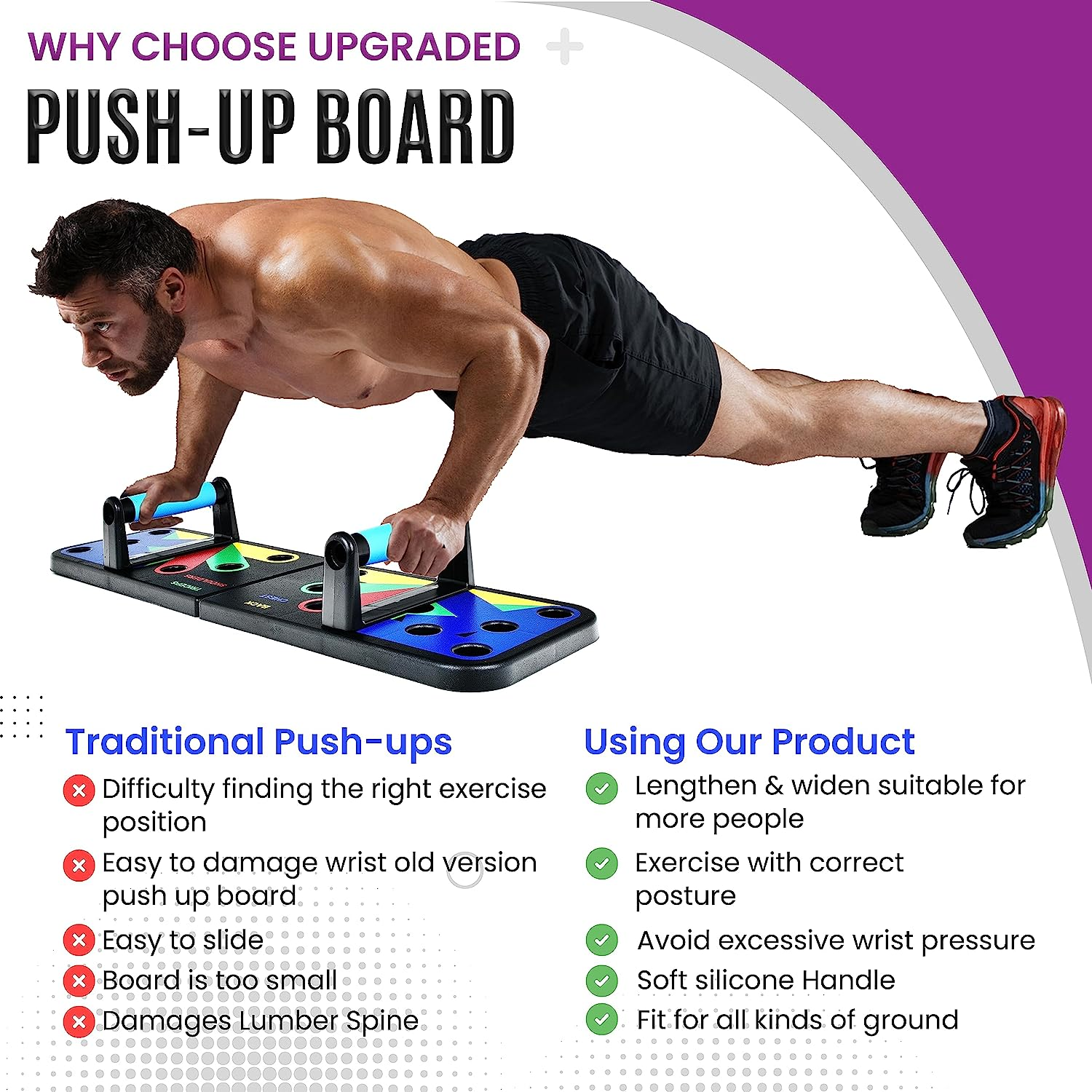 Push Up Board For Men And Women Multi Function Foldable Pushup Board