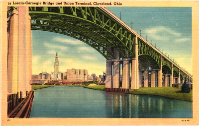 Lorain Carnegie Bridge Cuyahoga River Union Train Terminal Cleveland OH ...