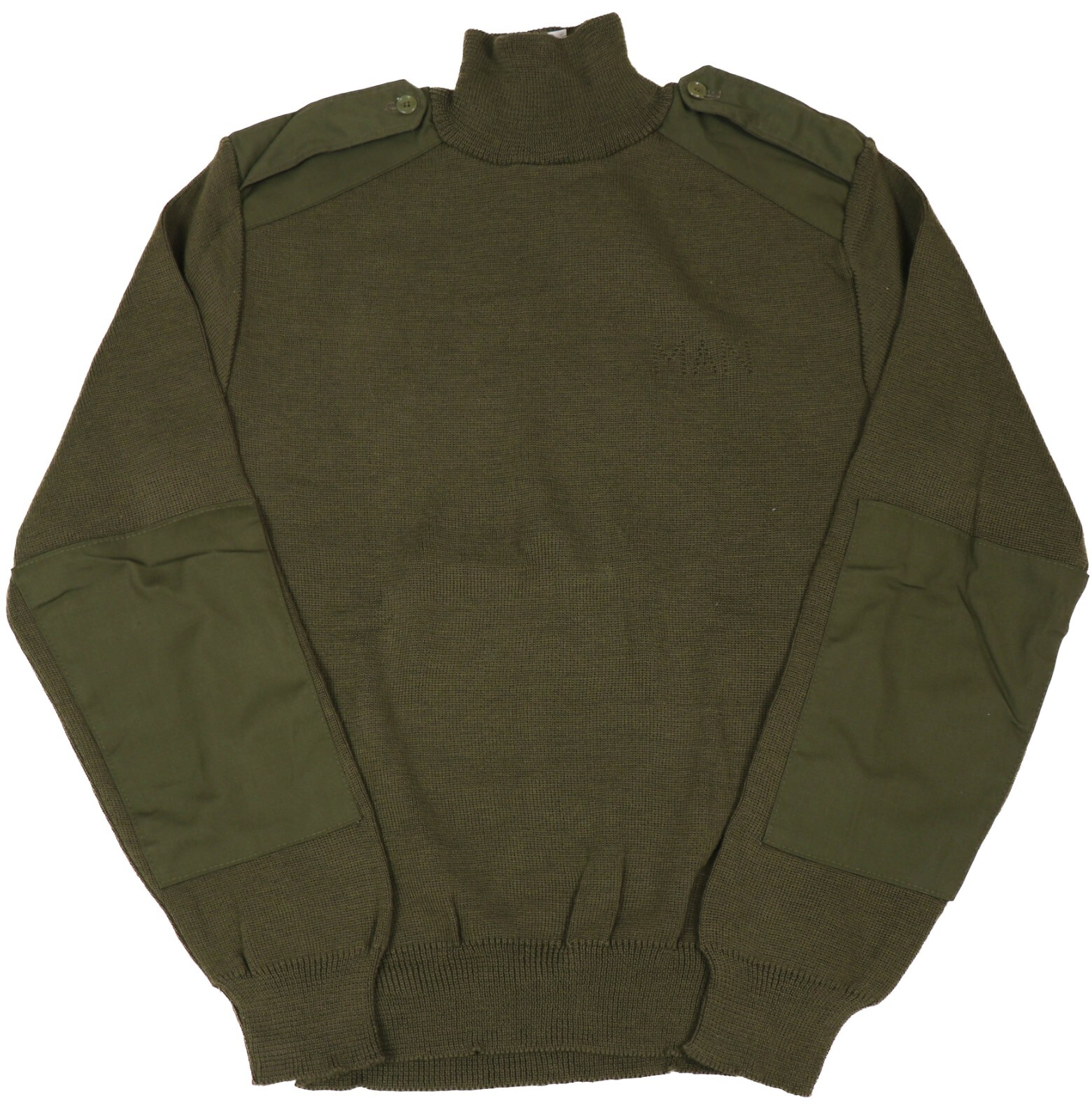 Large - Romanian OD Green Military Sweater Round Neck Wool Pullover ...