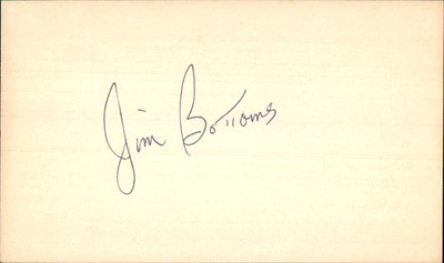 Jim Bottoms Signed 3x5 Index Card Cut 1969-72 Trois-Rivieres Aigles ...