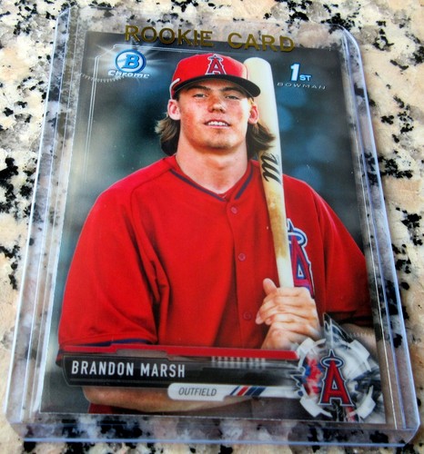 BRANDON MARSH 2017 Bowman Chrome 1st TRUE Rookie Card RC Philadelphia ...