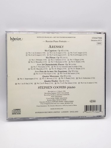 Arensky Piano Music Stephen Coombs CD 1998 - C15 34571170664| eBay