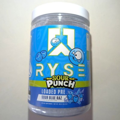 RYSE Loaded Pre Workout Powder Sour Punch Blue Raz 30 Servings Exp 11/ ...
