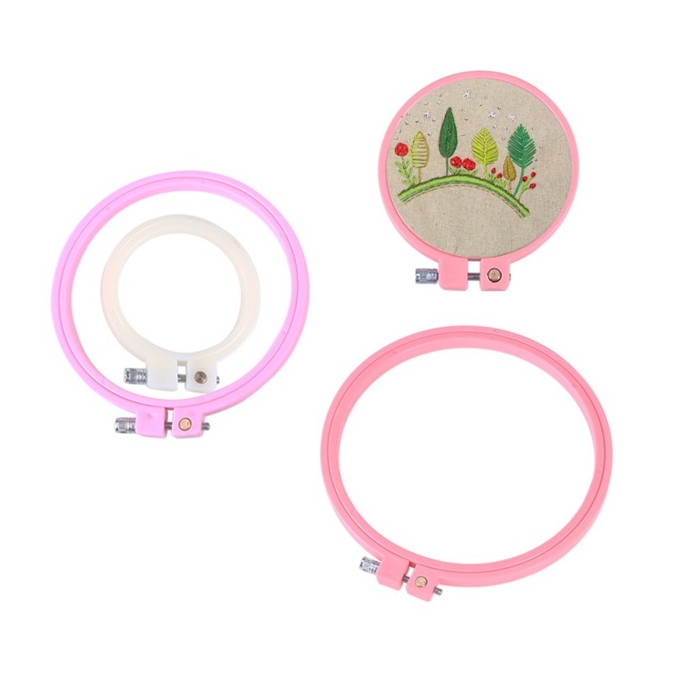 4 PC Embroidery Hoop Prop Round Hoops Circle Adjustable Rotated Stand ...