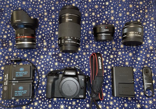 Canon EOS M50 Mark II + 15-45mm, 55-250mm, 12mm Lens Kit w/ Remote ...