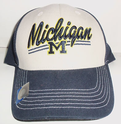 NWT MENS UNIVERSITY OF MICHIGAN WOLVERINES NAVY BLUE & STONE BEIGE ...