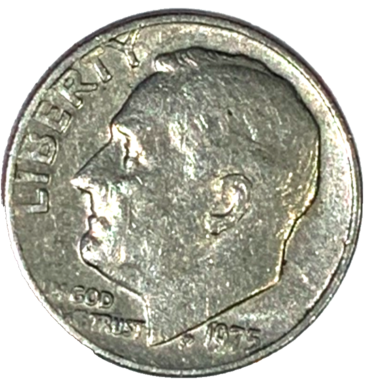 1975 Roosevelt Dime Rare No Mint Mark Error Coin" W", And "I" On Rim ...