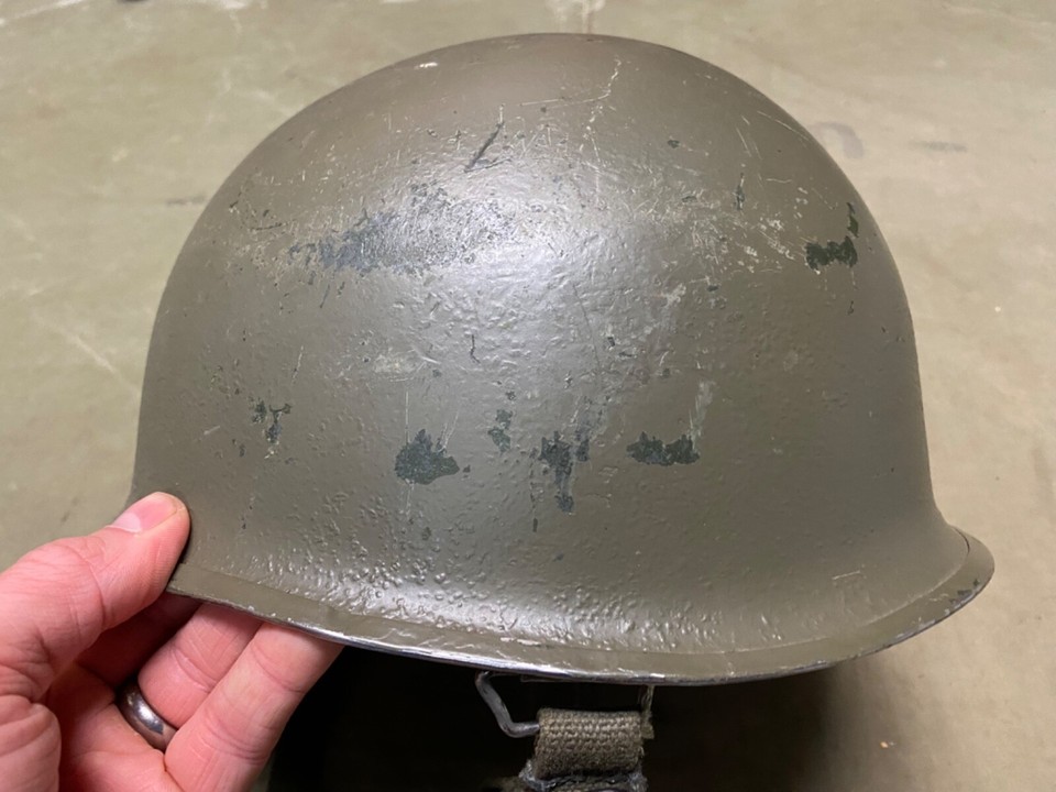 ORIGINAL WWII US ARMY M1 HELMET SHELL, FRONT SEAM | eBay