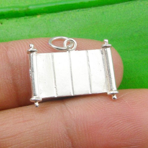 Horizontal Scroll Scholar Charm Pendant Genuine 925 Sterling Silver ...
