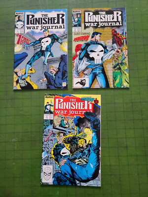 Marvel Punisher War Journal #1-3 NM- 1988 #3 signed by Jim Lee & Carl ...