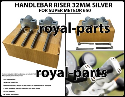"HANDLEBAR RISER 32MM, SILVER" Fit For Royal Enfield Super Meteor 650 ...